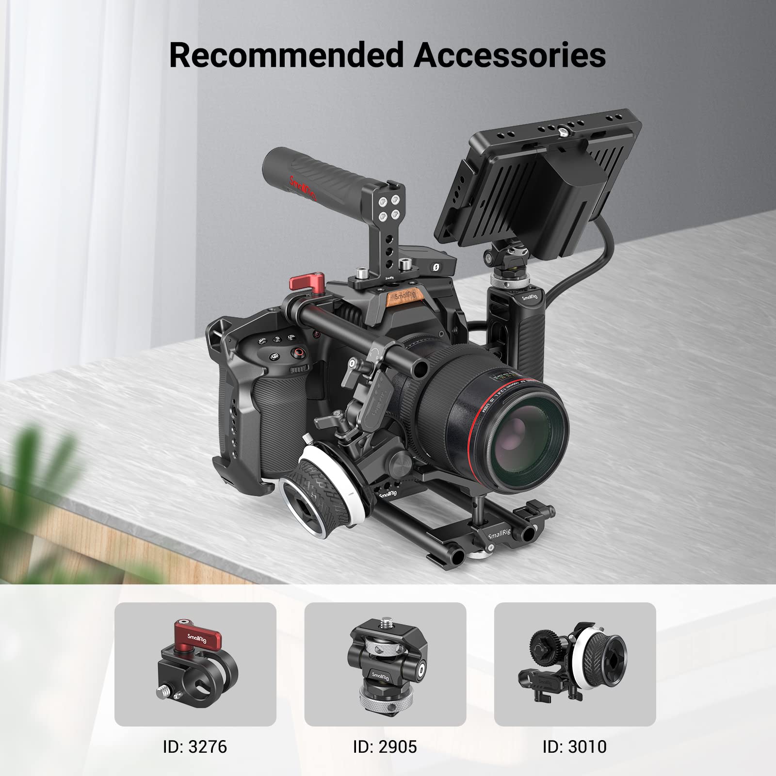 SmallRig Camera Cage Kit for BMPCC 6K Pro / 6K G2, with Camera Cage, 15mm Baseplate, Top Handle, Side Handle, Cable Clamp for HDMI, SSD Mount for BMPCC 6K Pro / 6K G2-3584