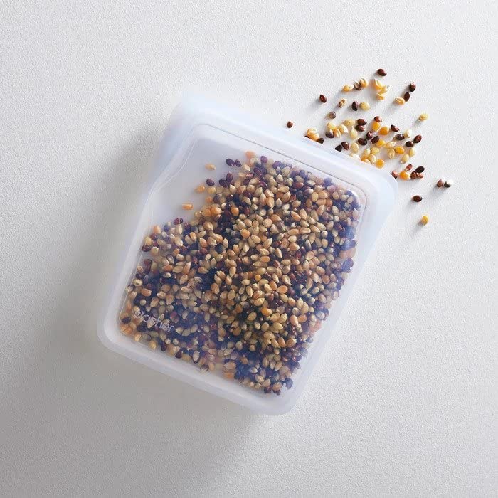 Stasher Reusable Silicone Storage Bag, Food Storage Container, Microwave and Dishwasher Safe, Leak-free, Quart, Clear
