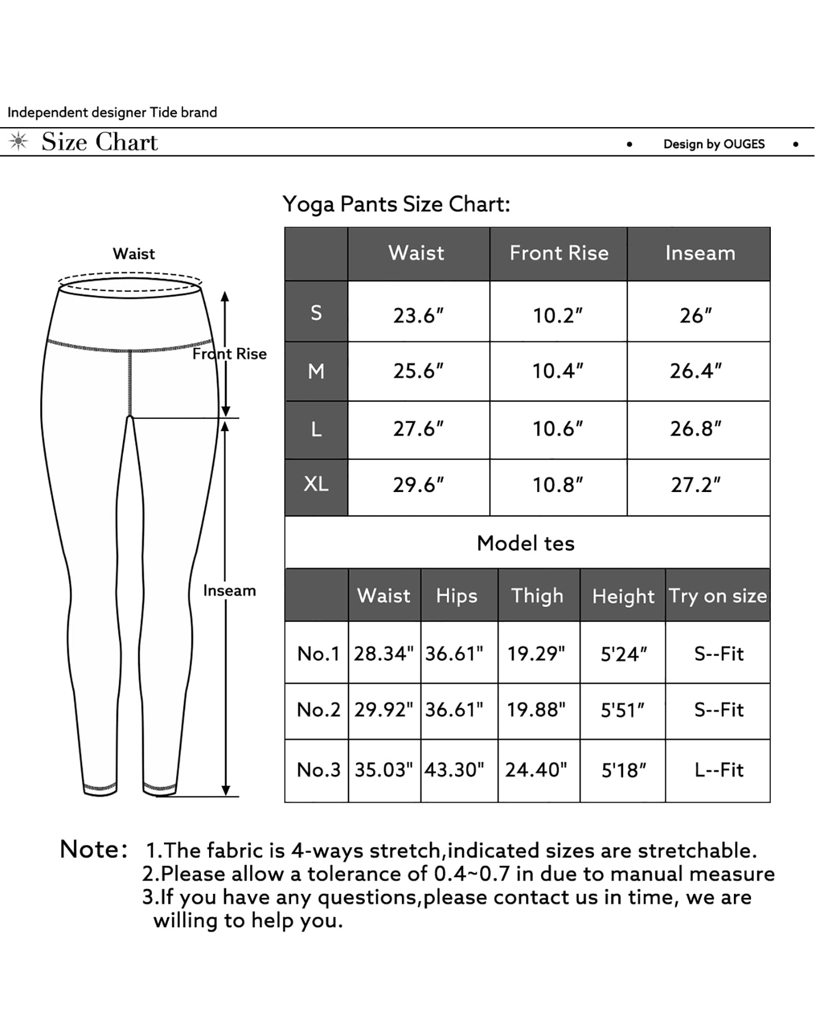 OUGES Womens High Waist Pockets Yoga Pants Running Pants Workout Leggings(Navy,XL)