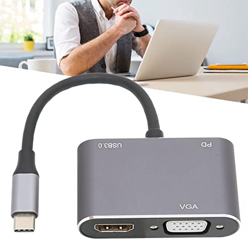USB Hub, 4 in 1 Adapter High Definition Silver 5 Gbps Easy to Use Metal for Laptops for Keyboard for Mouse for Phones
