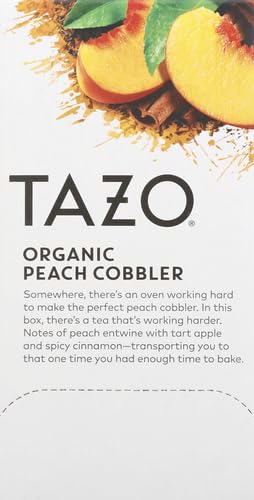 Tazo Black Tea, Organic Peach Cobbler, 20 ct