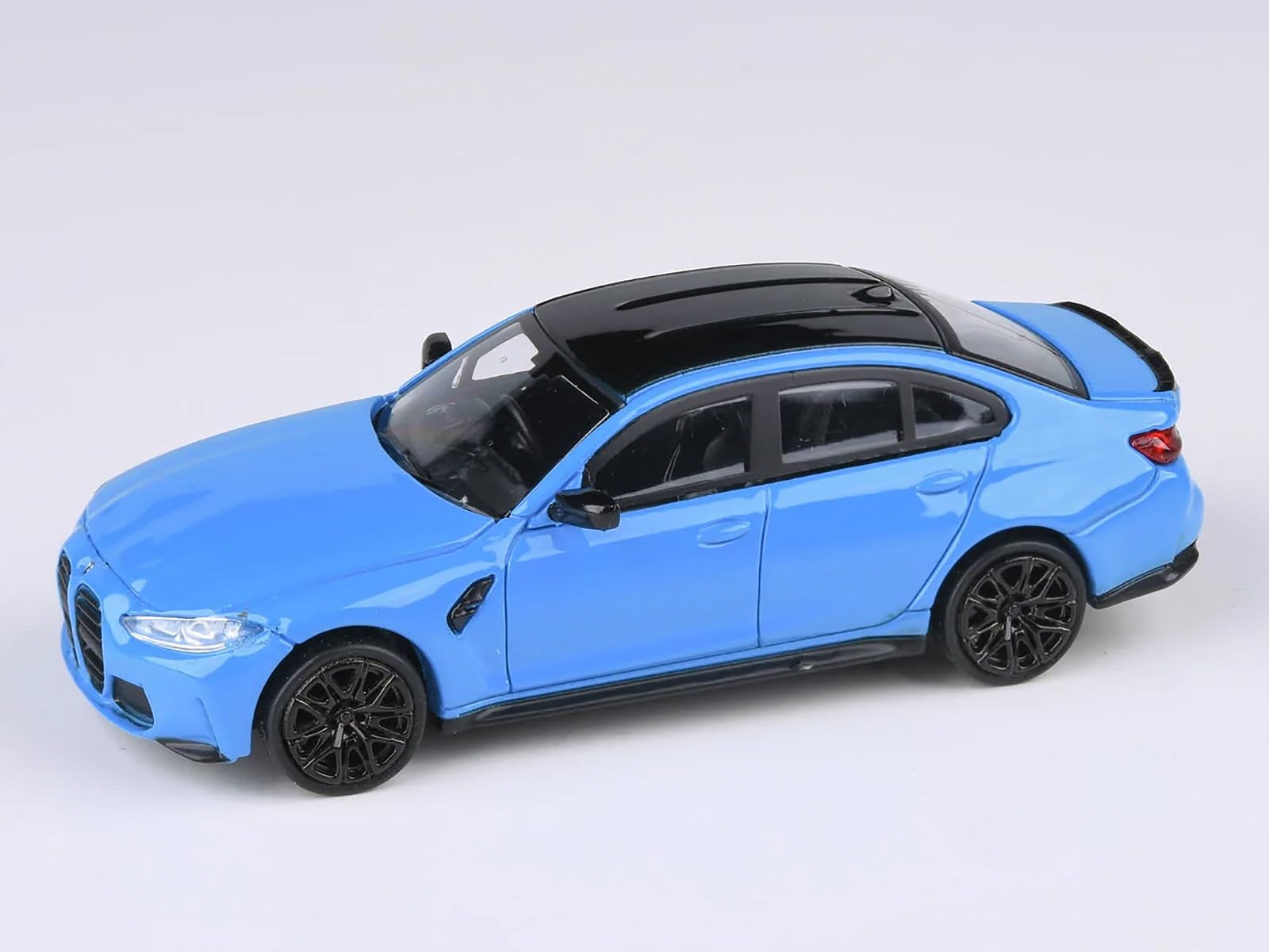 M3 (G80) Miami Blue with Black Top 1/64 Diecast Model Car by Paragon Models PA-55203