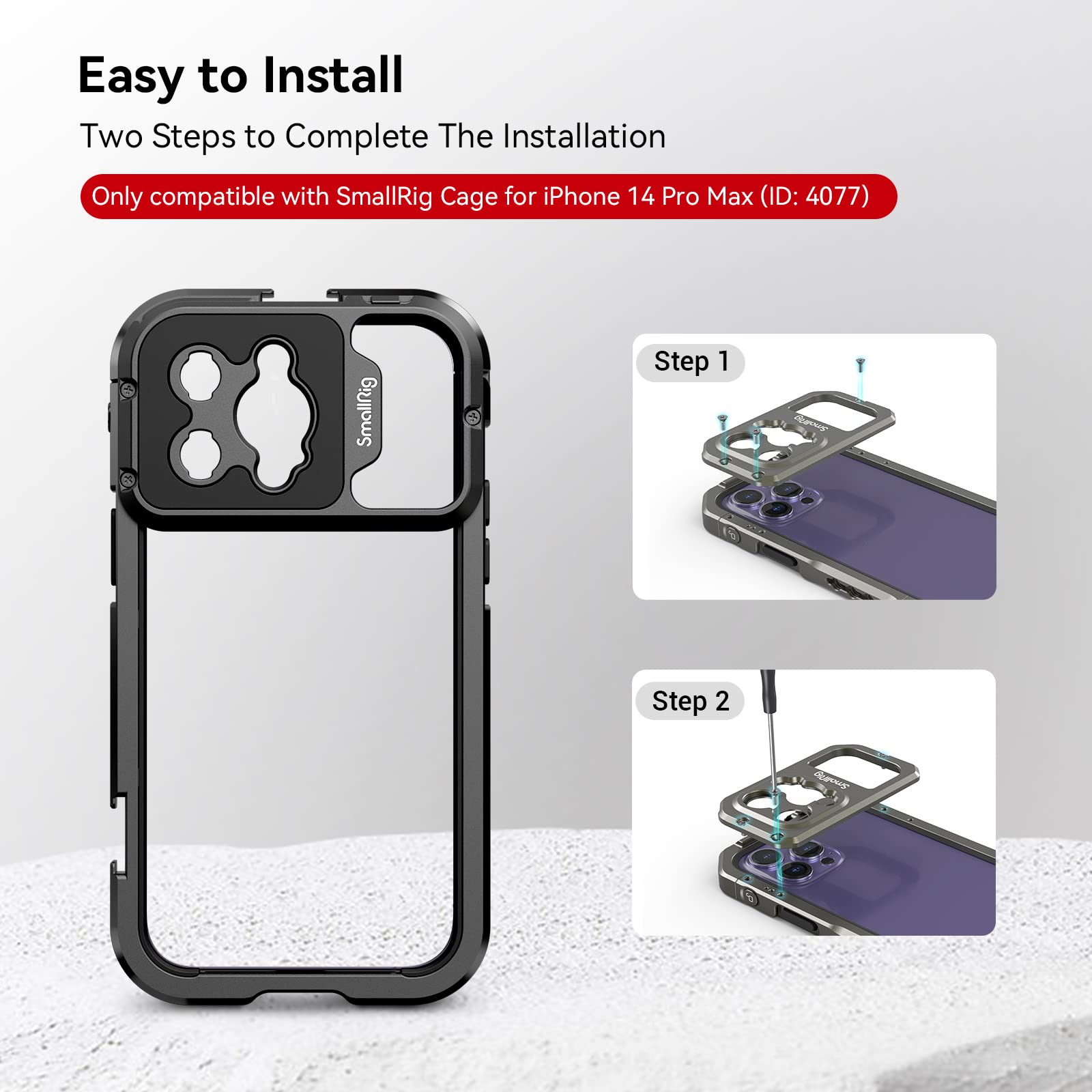 SmallRig 17mm Threaded Lens Backplane for iPhone 14 Pro Max, Aluminum Alloy Lens Backplane Sturdy and Wear-Resistant, Lens Backplane Only for SmallRig Mobile Video Cage 4077 4078 4099