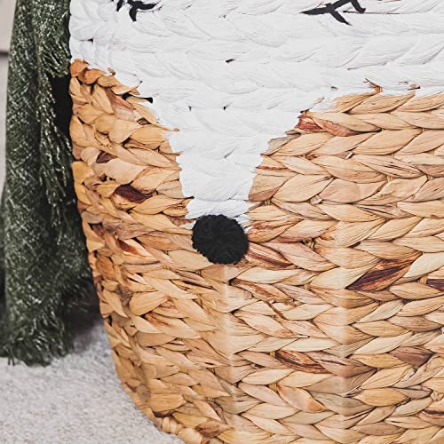 Original Barn Fox Shaped Water Hyacinth Storage Basket, Handwoven Wicker Storage Basket, Cute Animal Shaped Storage Organizer for Bedroom, Living Room, Laundry Room