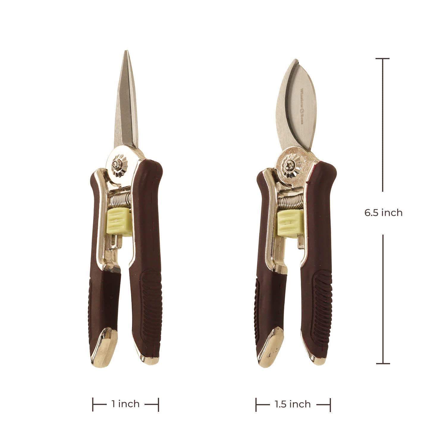 Winslow&Ross Garden Pruning Shears Set - 2 Pack, 1 Bypass Pruner+1 Anvil Pruner, Professional Garden Shears for Cutting Flowers, Bonsai, Fruits Picking