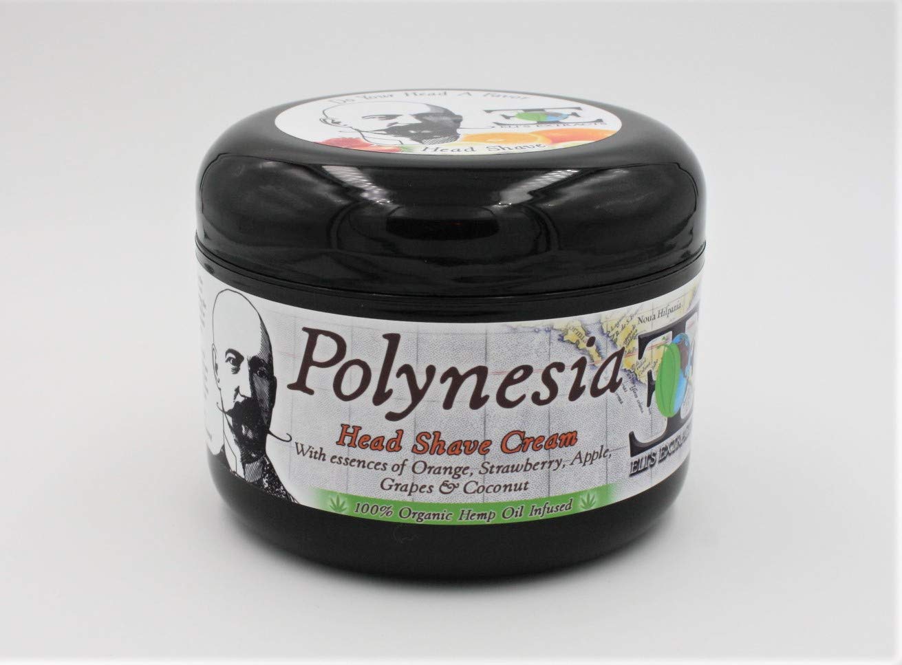 Polynesia Head Shave Cream - w/100% Organic Hemp Seed Oil - Do Your Head a Favor - Shave your head everyday and eliminate razor burn for good! Sooth & moisturize your head with essential oils & Aloe