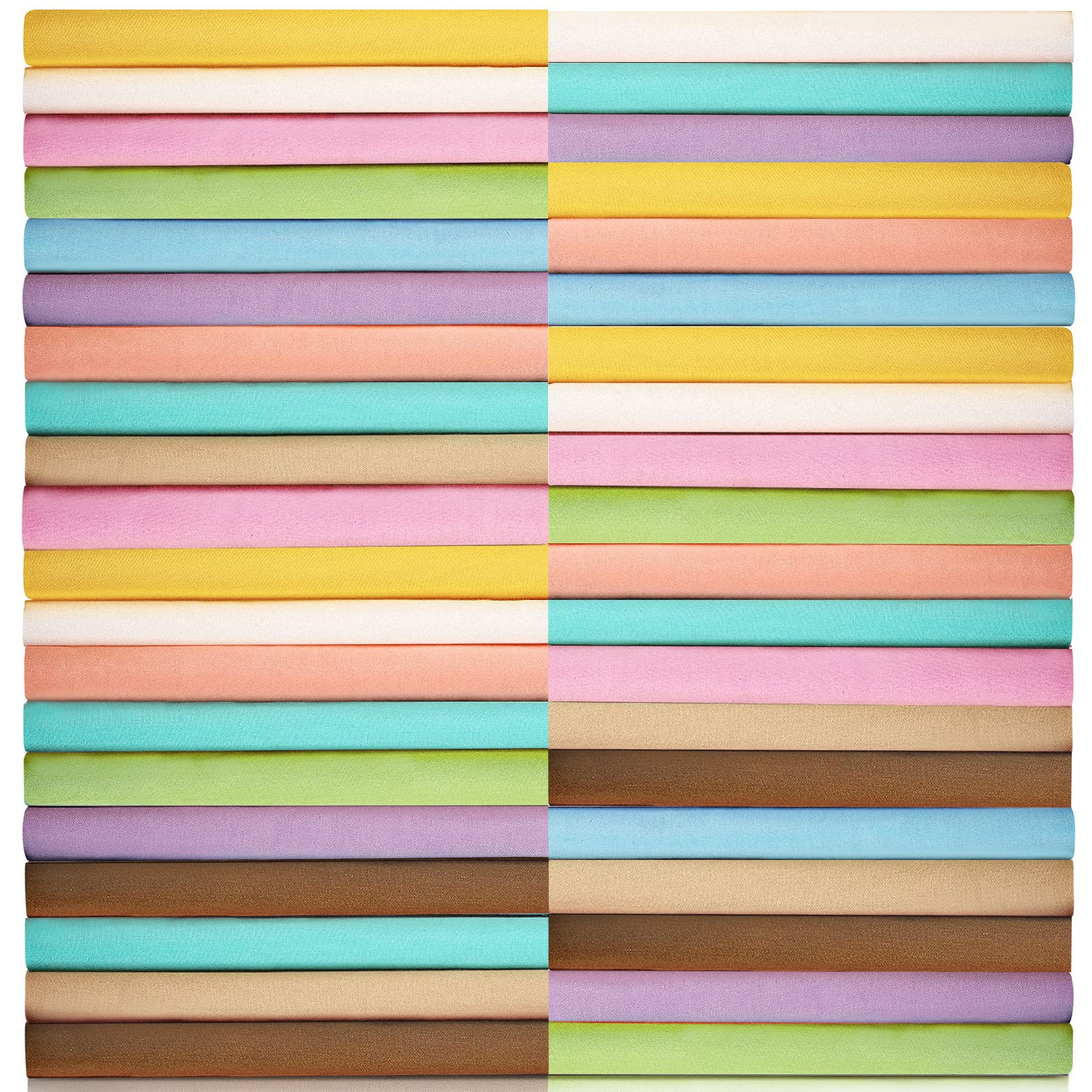 Macarrie 40 Piece Solid Color Fabric Bundles 10 x 10 Inch Multi-Color Fabric Squares Quilting Fabric Patchwork Sewing Craft Precut Fabric Scrap for DIY Sewing Craft (Candy Color)