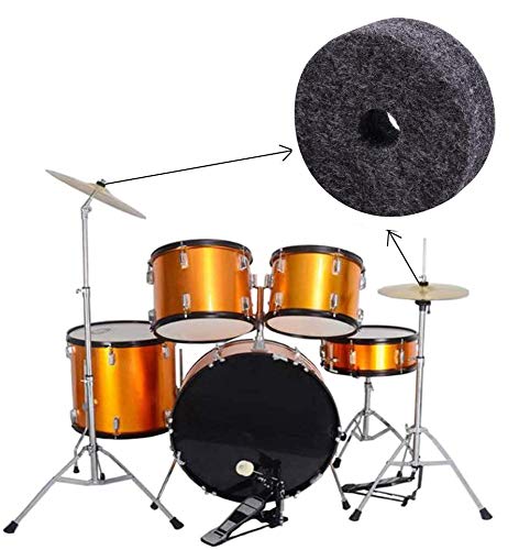 Round Soft Grey Cymbal Stand Felt Washer Replacement for Drum Set of 15(1.57 Inch)