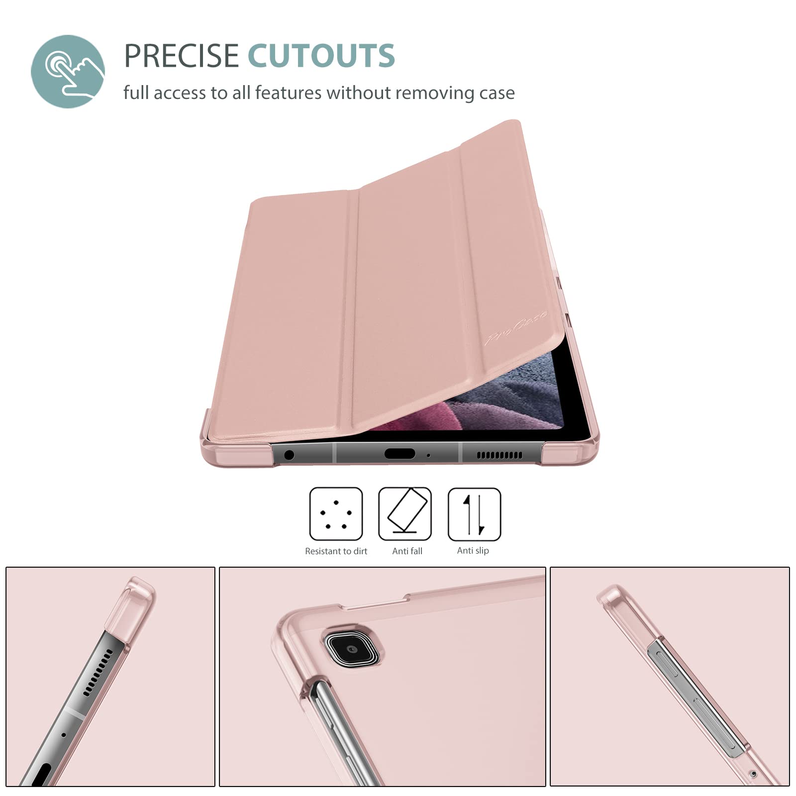 ProCase Cover for Samsung Galaxy Tab A7 Lite 8.7 Inch 2021 Tablet Model SM-T220/T225/T227,Slim Stand Hard Back Shell Protective Case for Galaxy Tab A7 Lite 8.7" -Rosegold
