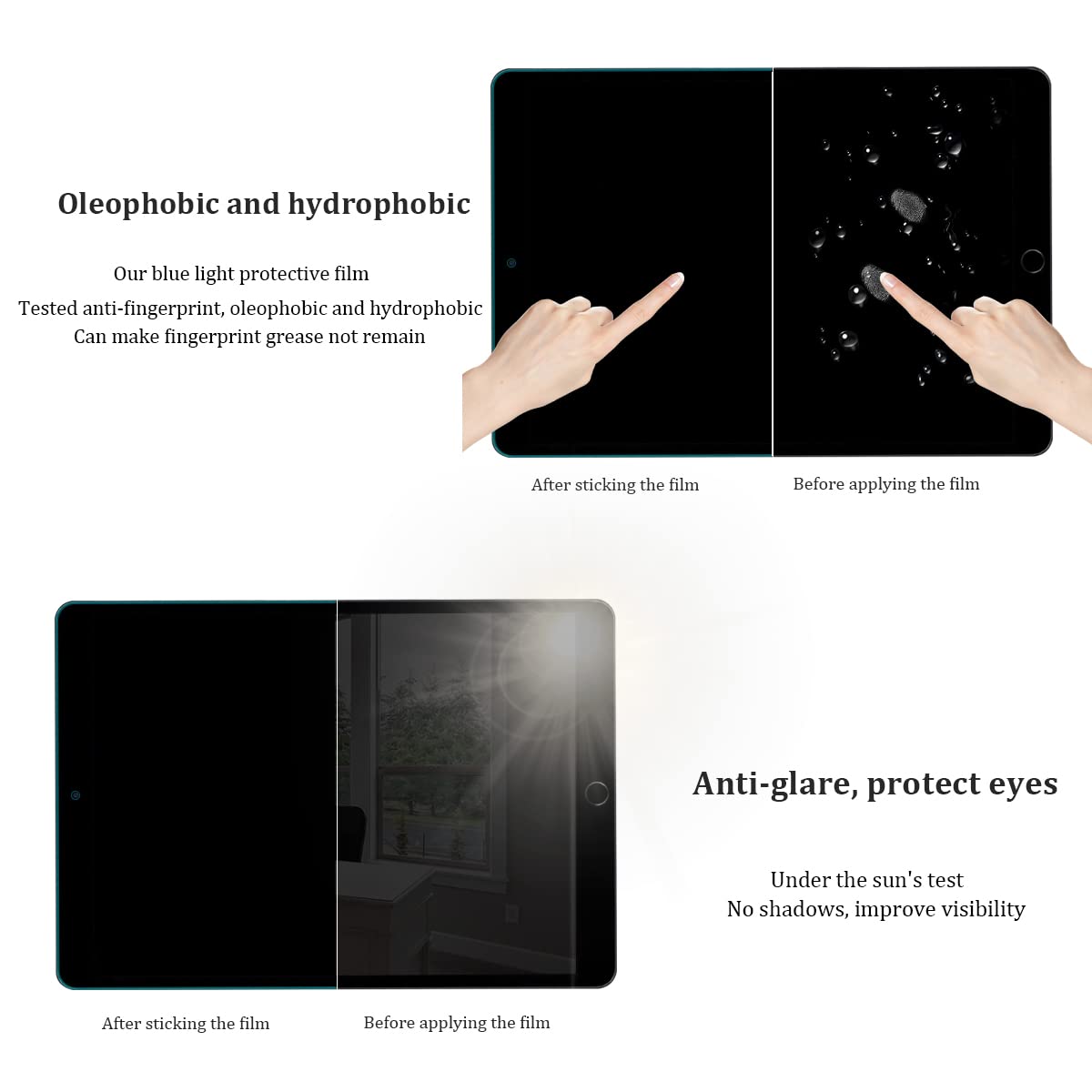 Screen Protector for iPad Air 3 10.5inch (2019)/iPad Pro 10.5 inch (2017),Filter Blue Light, Anti-Glare, Anti-Fingerprint,2PCS