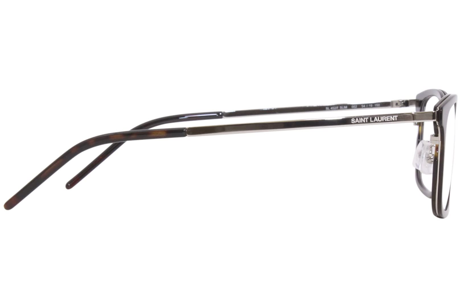 Saint Laurent SL452/F 002 Eyeglasses Frame Men's Black/Silver Full Rim 54mm