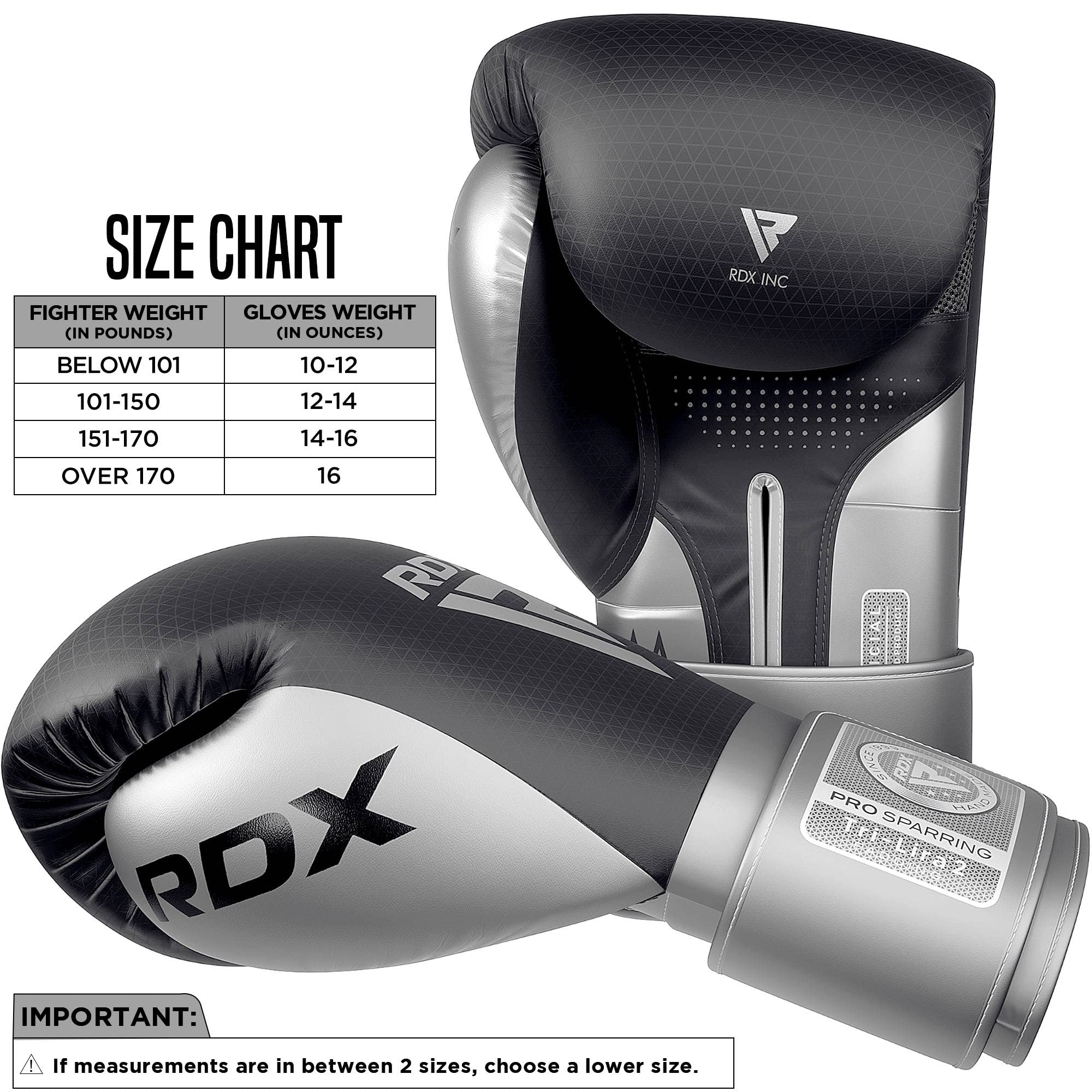 RDX Professional Boxing Sparring Gloves, Mark PRO Competition, Super Skin Maya Hide Leather, Multi-Layered, Padded Wrist Support, EZ Strap for Firm Secure Fit, Kickboxing Training