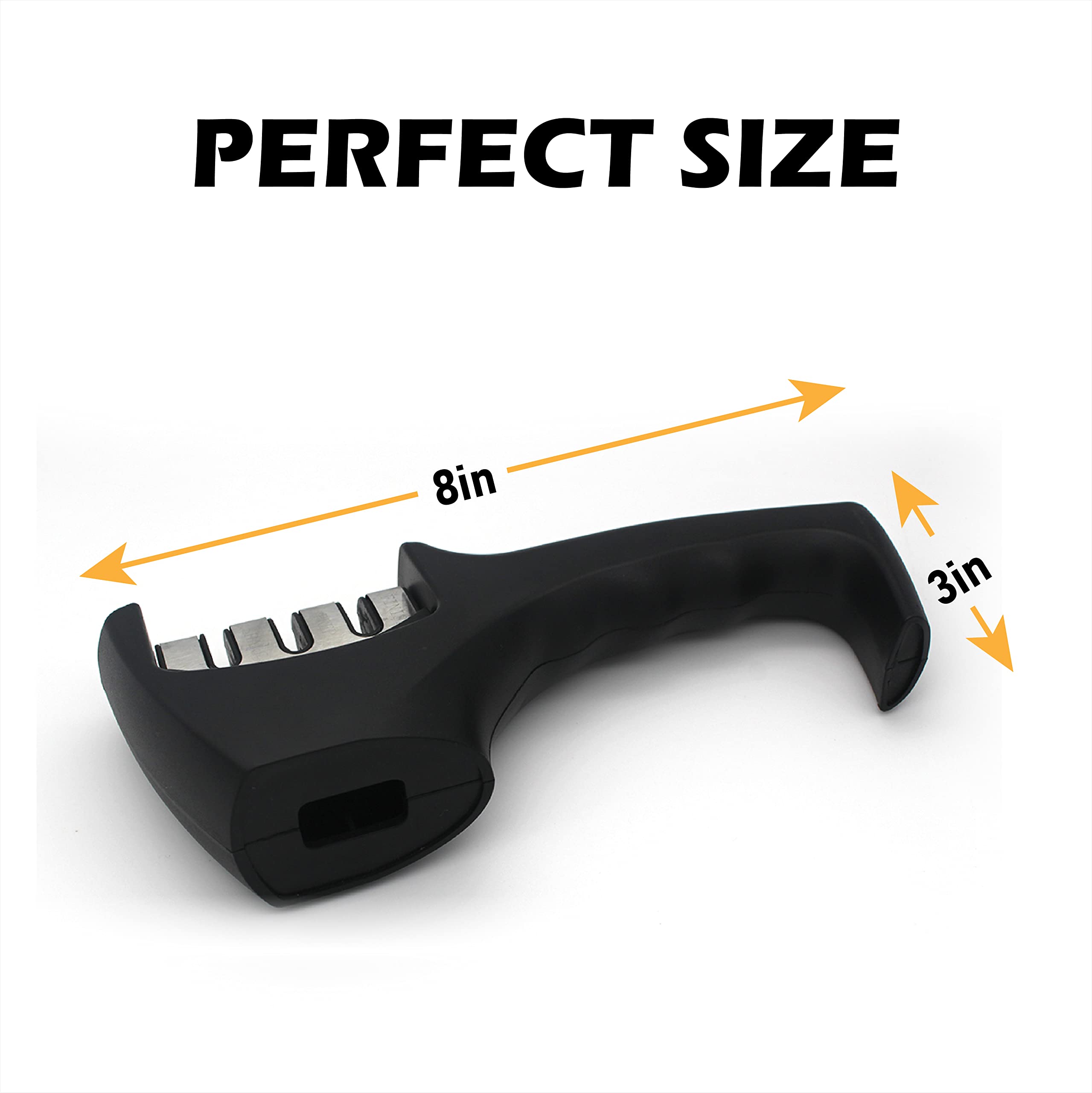 SafeFlame 3-Stage Knife Sharpener, Restore Kitchen Knives with 3 Sharpening Stages, Repair, Sharpen, and Polish for Dull Blades, Professional Chef's Choice (KS-001)