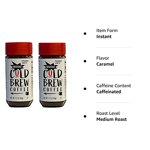 Trader Joe's medium roast Instant Cold Brew Coffee - 100% Arabica Beans (2 Pack)