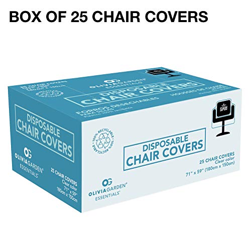 OG Essentials Clear Tear Resistant Disposable Chair Covers (71" x 59") for Salons, Spas, Barbers, and Others 25pk