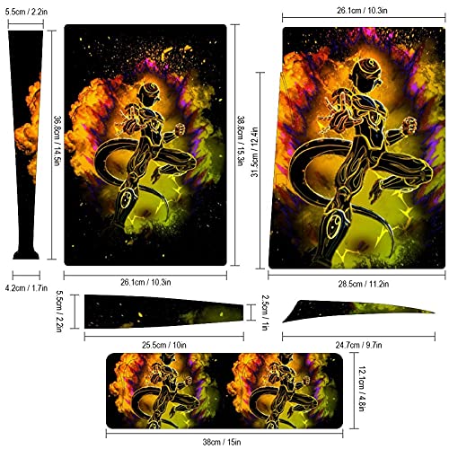 Playstation 5 Optical Drive Version Sticker Protective Cover, Super Saiyan Gold Frieza Soul of The Destruction ps5 Controller Protective Shell (Compatible with ps5 Optical Drive)