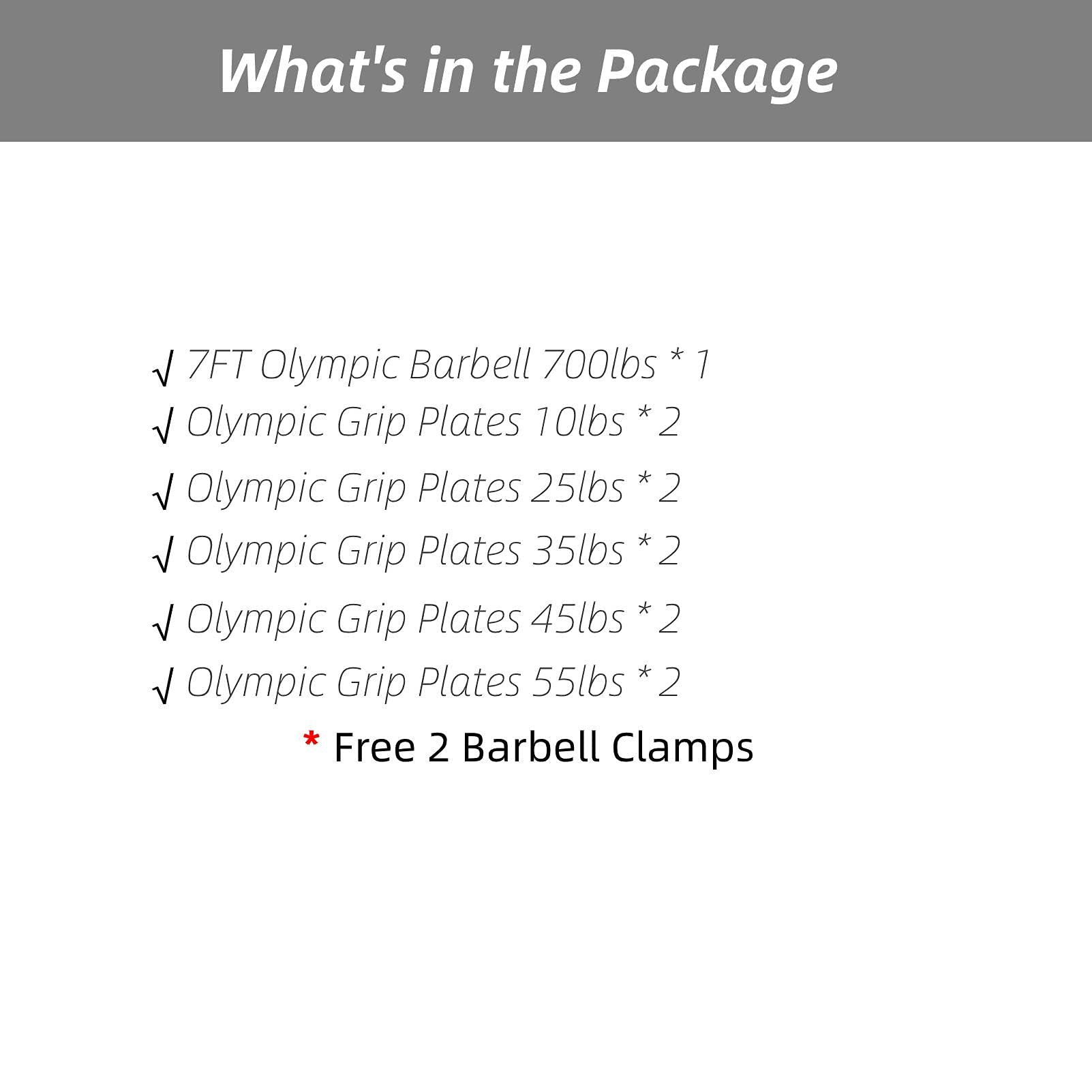 RitFit Olympic Weights Set with 7ft Olympic Barbell for Muscle Toning, Strength Building, Weight Loss - Multiple Choices Available (340LBS Grip Plates Set)