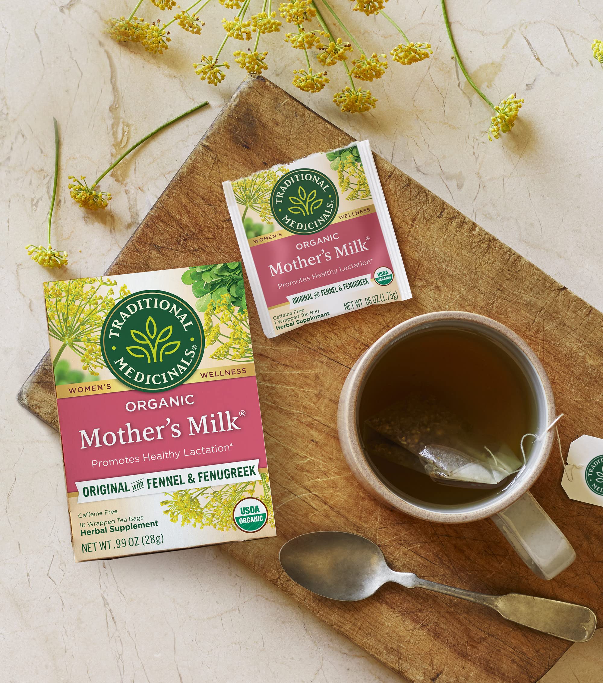 Traditional Medicinals Mother's Milk, Women's Tea, Organic, 16 CT (Pack - 3)