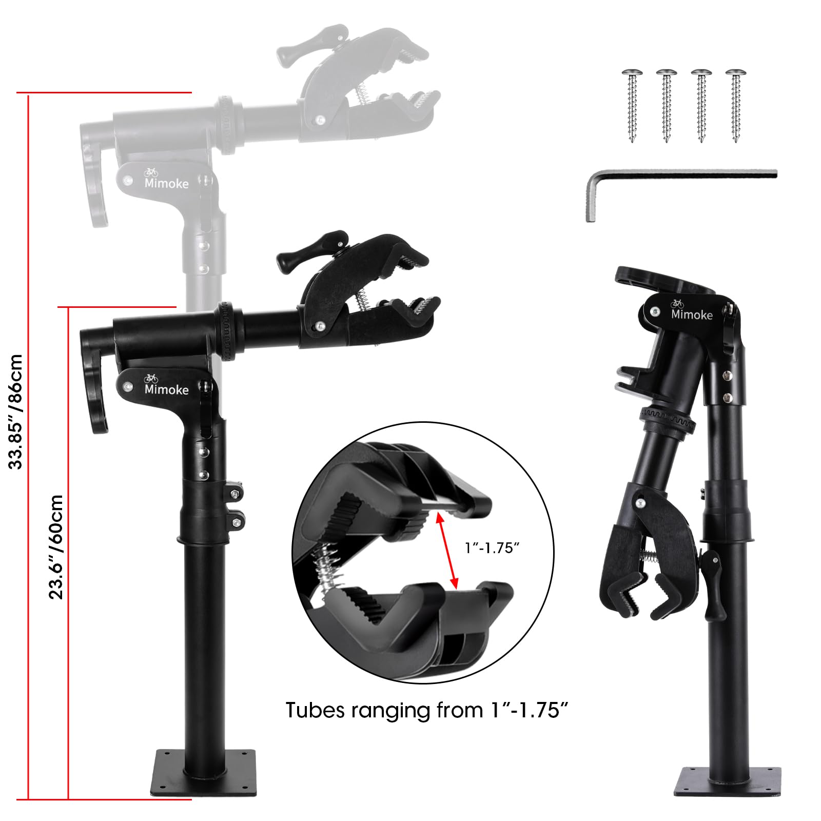 Mimoke Bicycle Repair Mount Wall Workbench Stand Bike Workstand Clamp Height Adjustable Home Maintenance Rack
