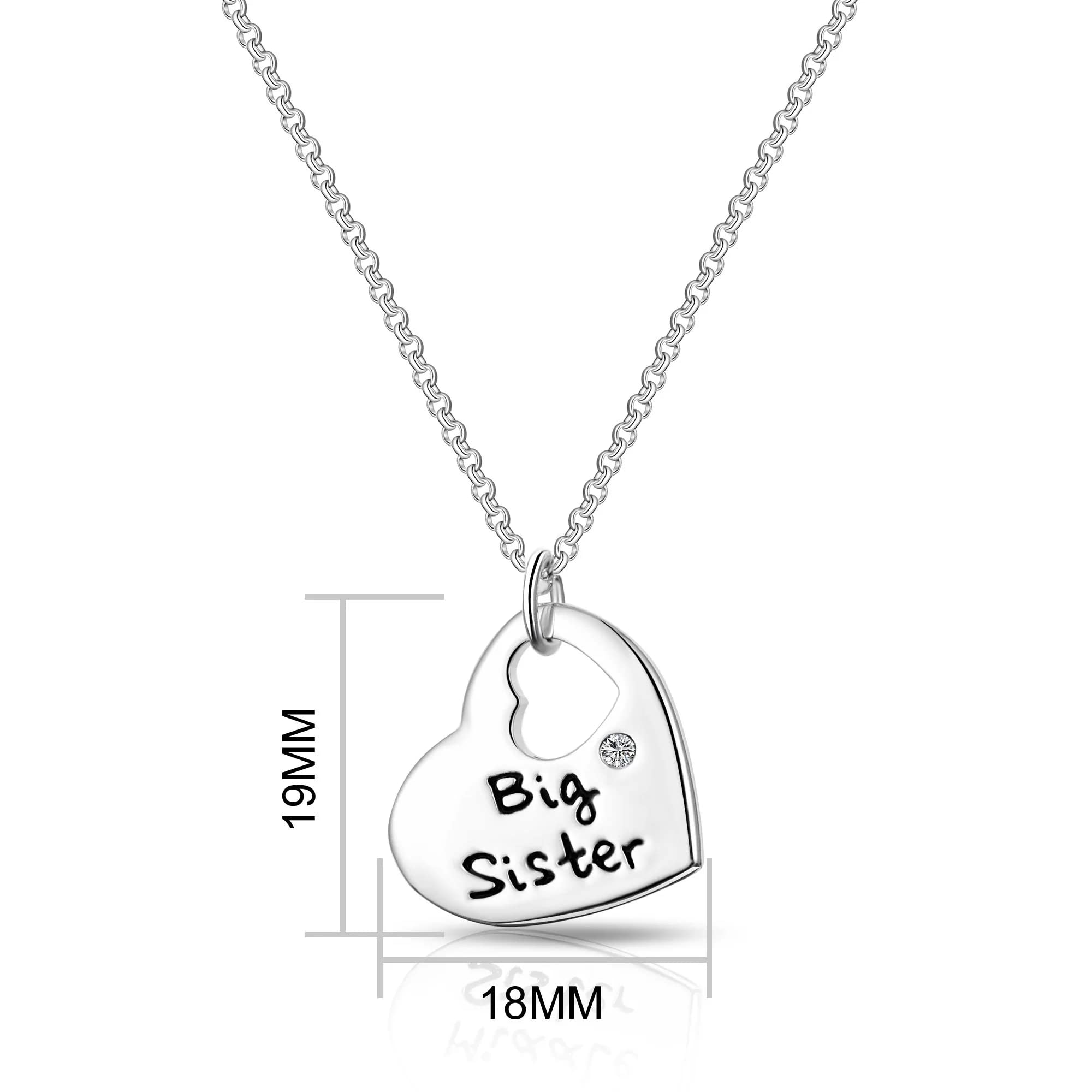 Philip Jones Big Sister Heart Necklace Created with Zircondia® Crystals