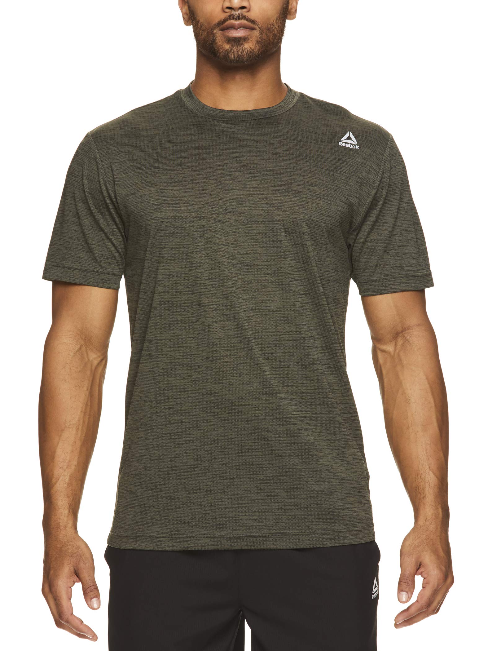 Reebok Men's Supersonic Crewneck Workout T-Shirt Designed with Performance Material - Rosin Heather Sprint, Small