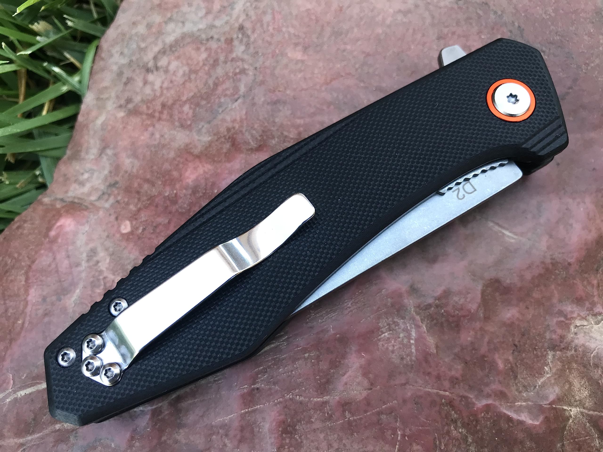 TACTICAL GEARZ G10 Pocket Knife! TG Zera, G10 Handle! Razor Sharp D2 Steel Blade! Includes Sheath!