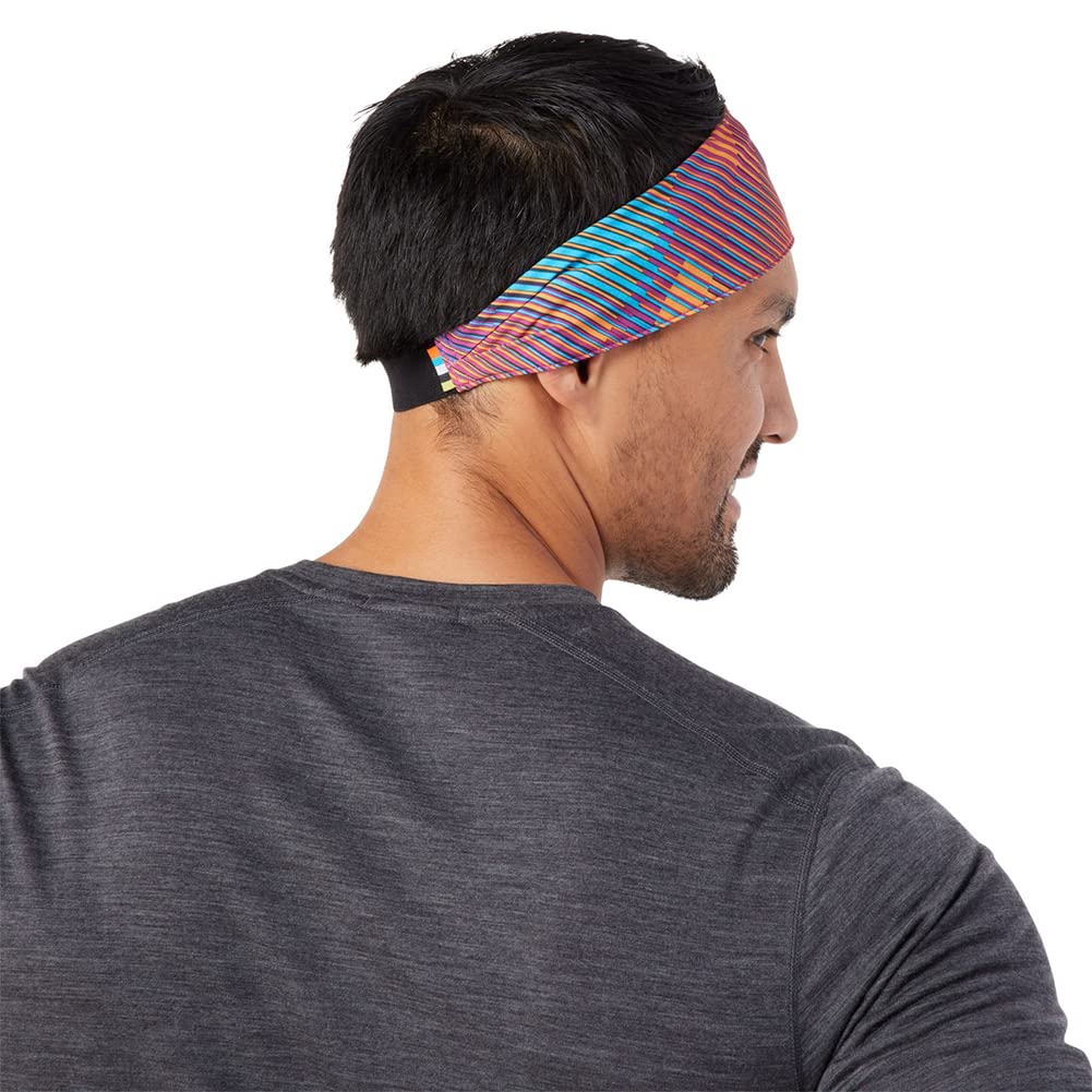 Smartwool SW016629J551FM Merino Sport Headband Festive Fuchsia Mountain Plaid Print 1FM