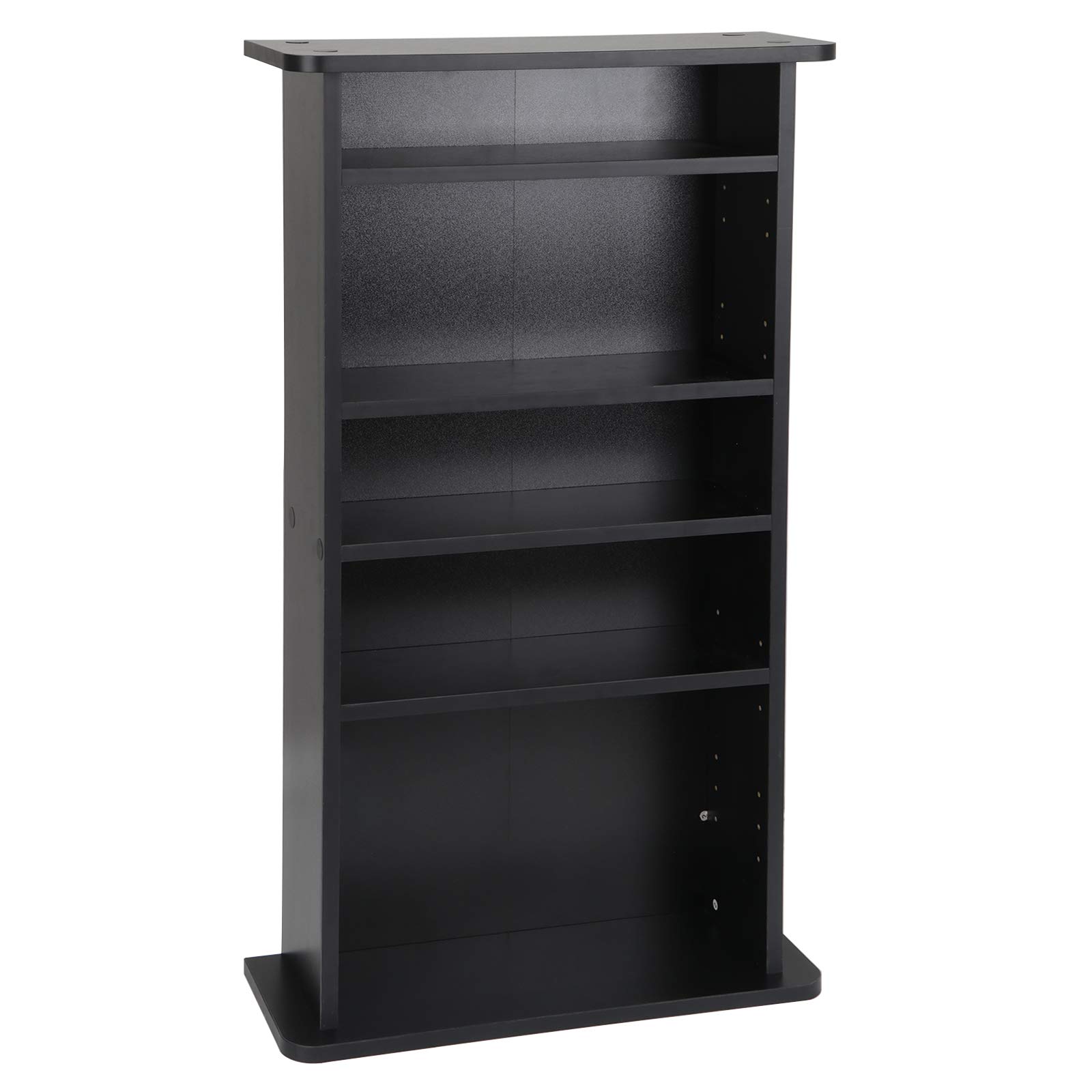 Nova Microdermabrasion Adjustable Media Storage Tower(DVD,CD,Games), 5-Tier Wooden Media Storage Organizer Cabinet, Bookshelf Display Bookcase for CDs, Books, Video Games, Arts