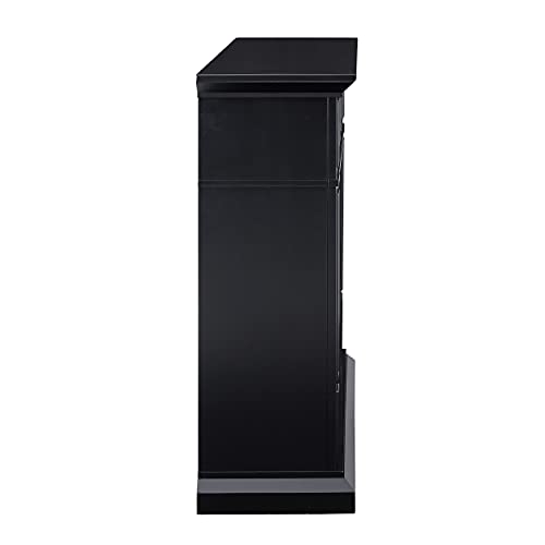 SEI Furniture Drovling Marble Tiled Electric Fireplace, Black-White-Gray
