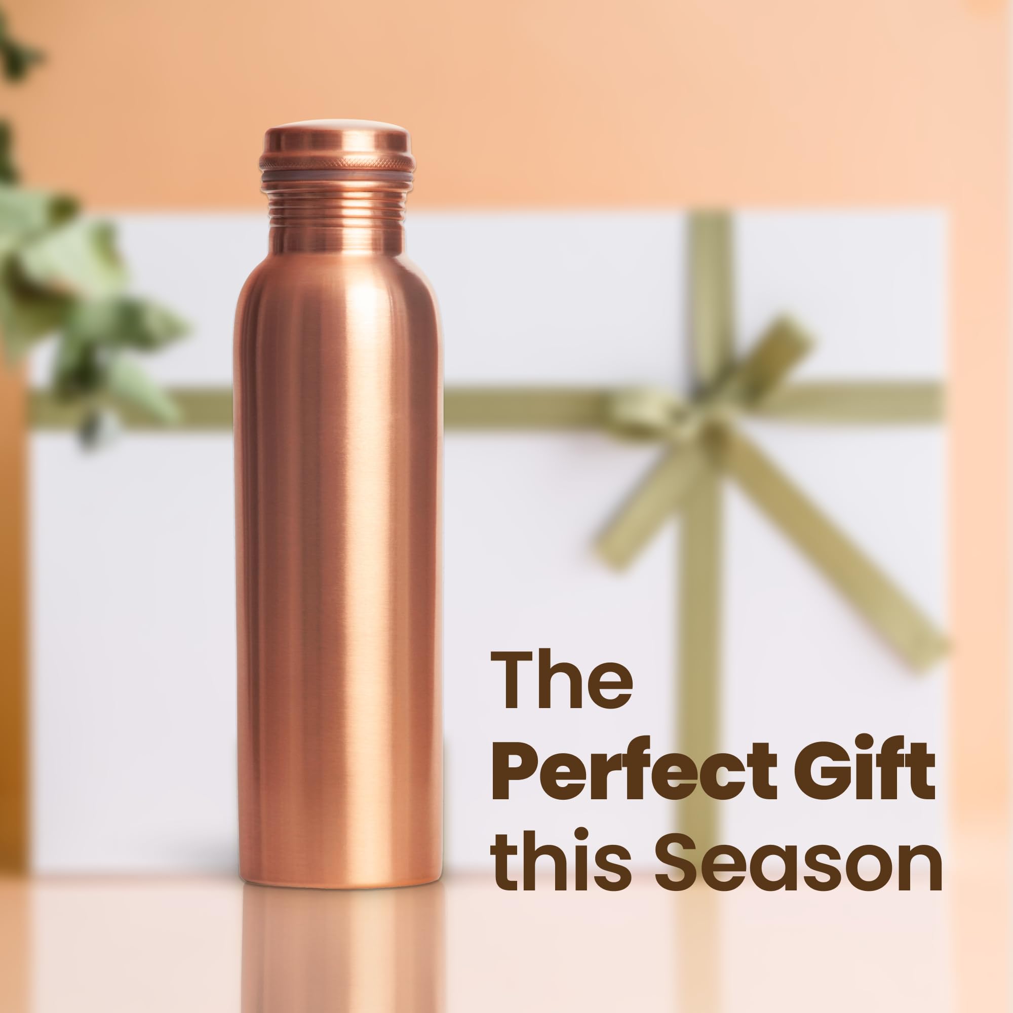 Otiem 34oz Pure Copper Water Bottle for Drinking β Large Handcrafted Ayurvedic Copper Water Bottle, Leak Proof Lid β Smooth Finish Copper Bottle Water Vessel β 100 Copper Drinking Water Bottle 34 Oz