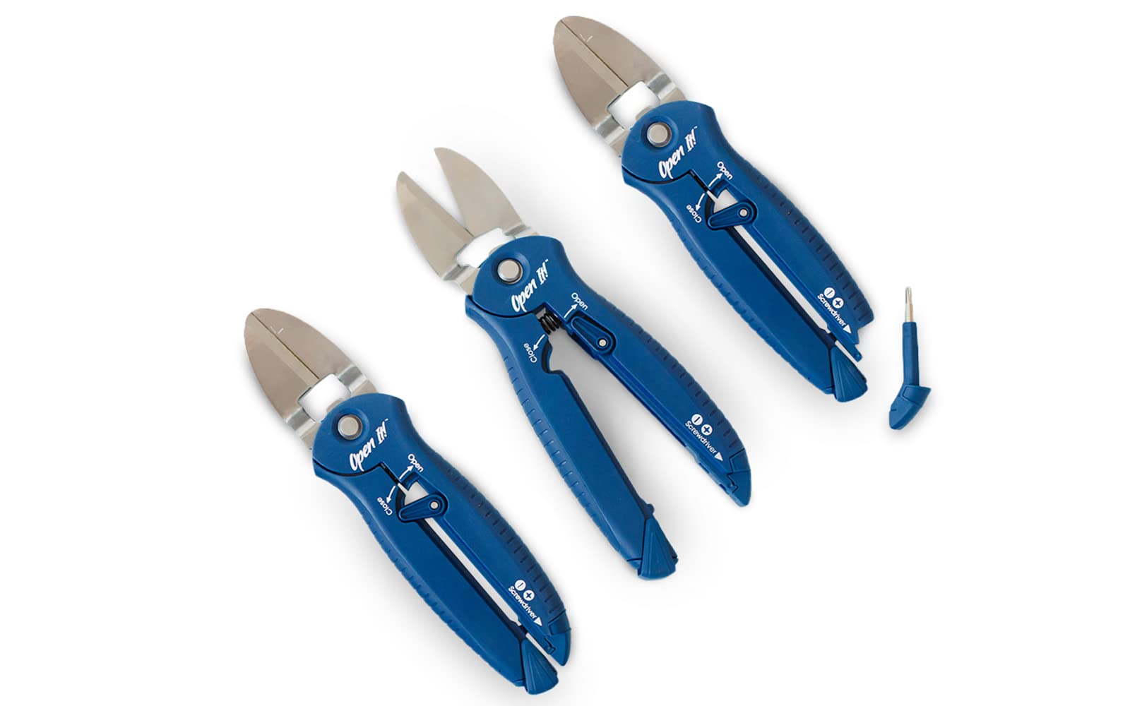Zibra Open-It! All-In-One Multi Tool with Heavy-Duty Scissors, Box Cutter, Screwdriver, and Package Opener, Blue | Ontel Battery Daddy - Battery Organizer Storage Case with Tester