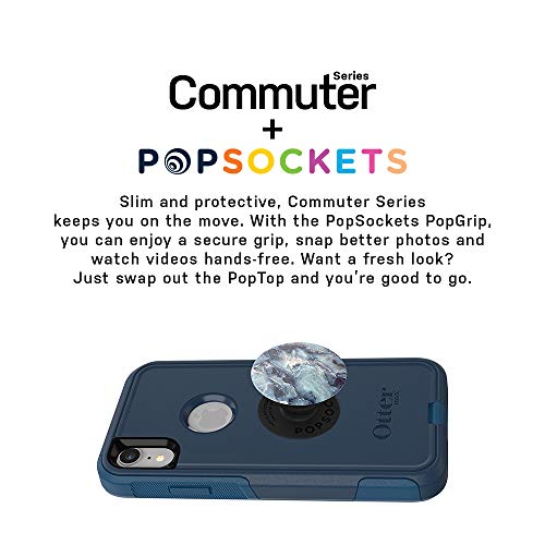 OtterBox Bundle: Commuter Series Case for iPhone XR - (BESBOKE WAY) + PopSockets PopGrip - (BLUE MARBLE)