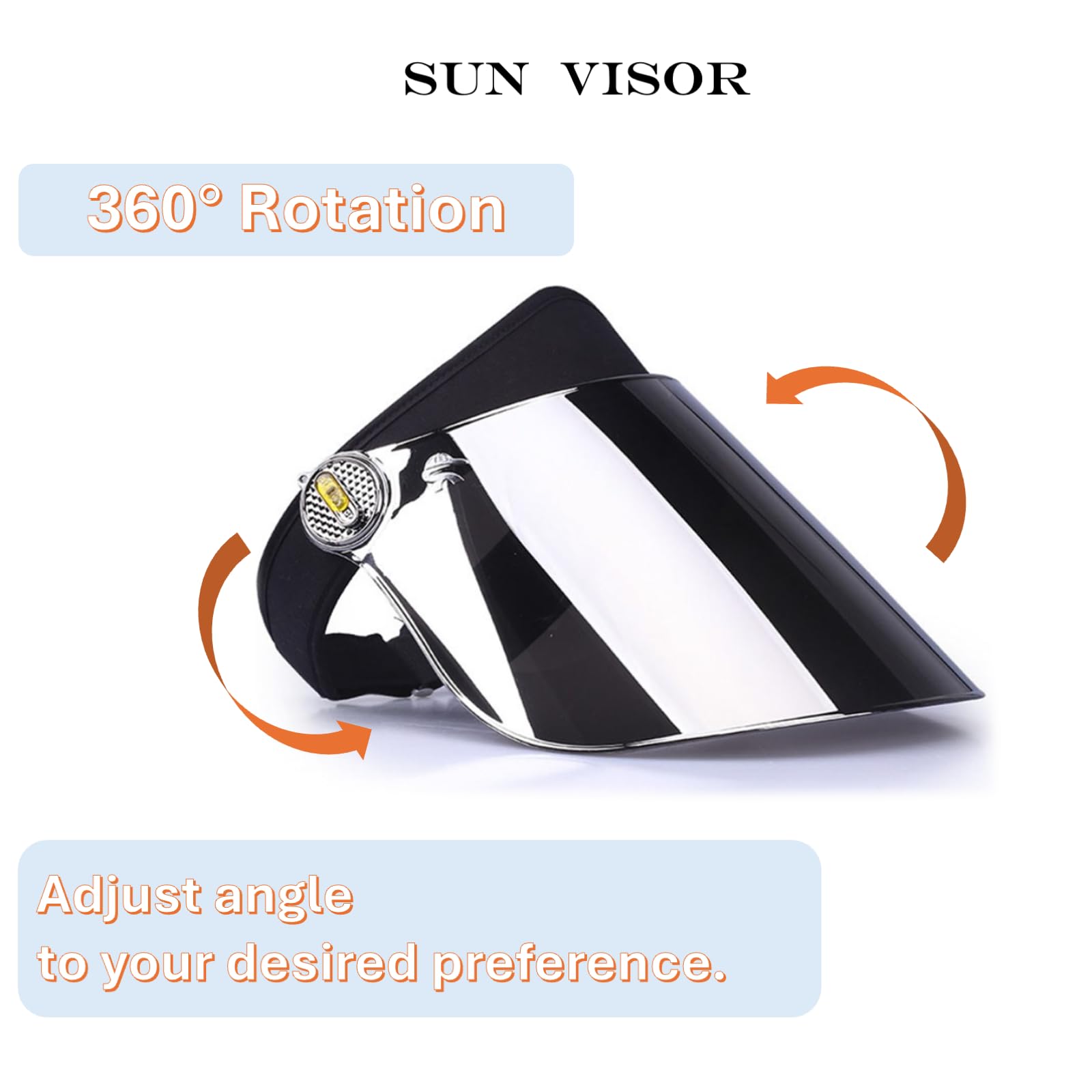 Women Sun Visor Plastic Face Screen Headband Hat UV Protection Cap (Black)
