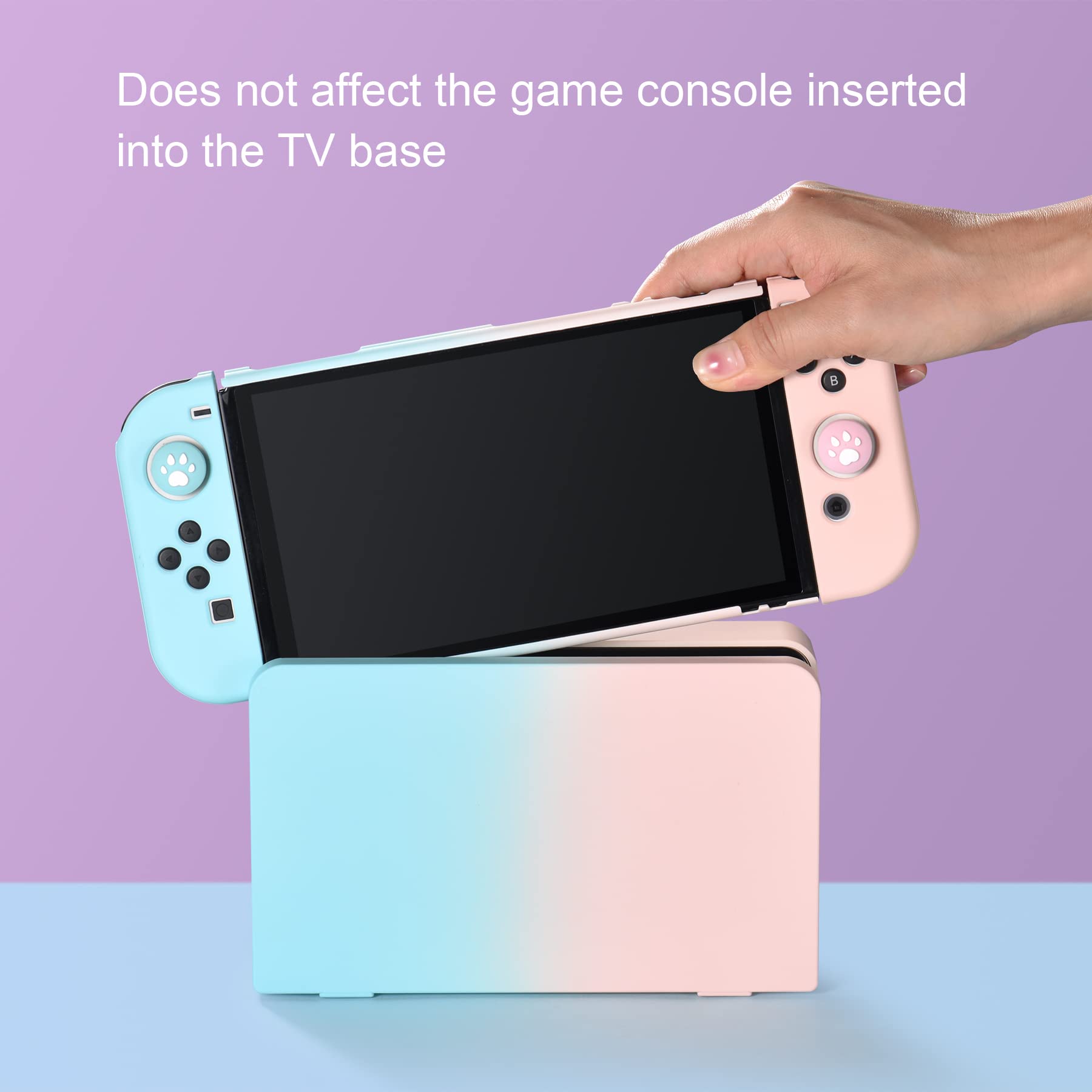 UYIYE Case for Nintendo Switch OLED 2021, [Gradient series] TPU Grip Protective Cover Accessories Compatible with Nintendo Switch OLED 7 Inch and Joy-Con Controller (Black A)…