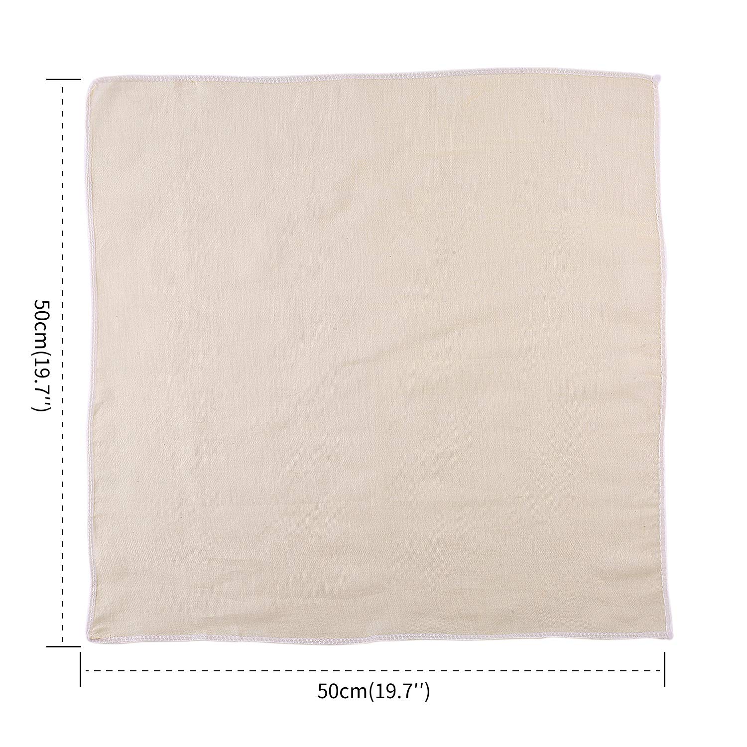 XelNaga 5 Pack Muslin Cloths Reusable for Straining, 100% Unbleached Pure Cotton Cheesecloth, Soft Square Cheese Clothes Weave Fabric Filter for Cooking, Baking (50 x 50 cm Food Strainer Cloth)