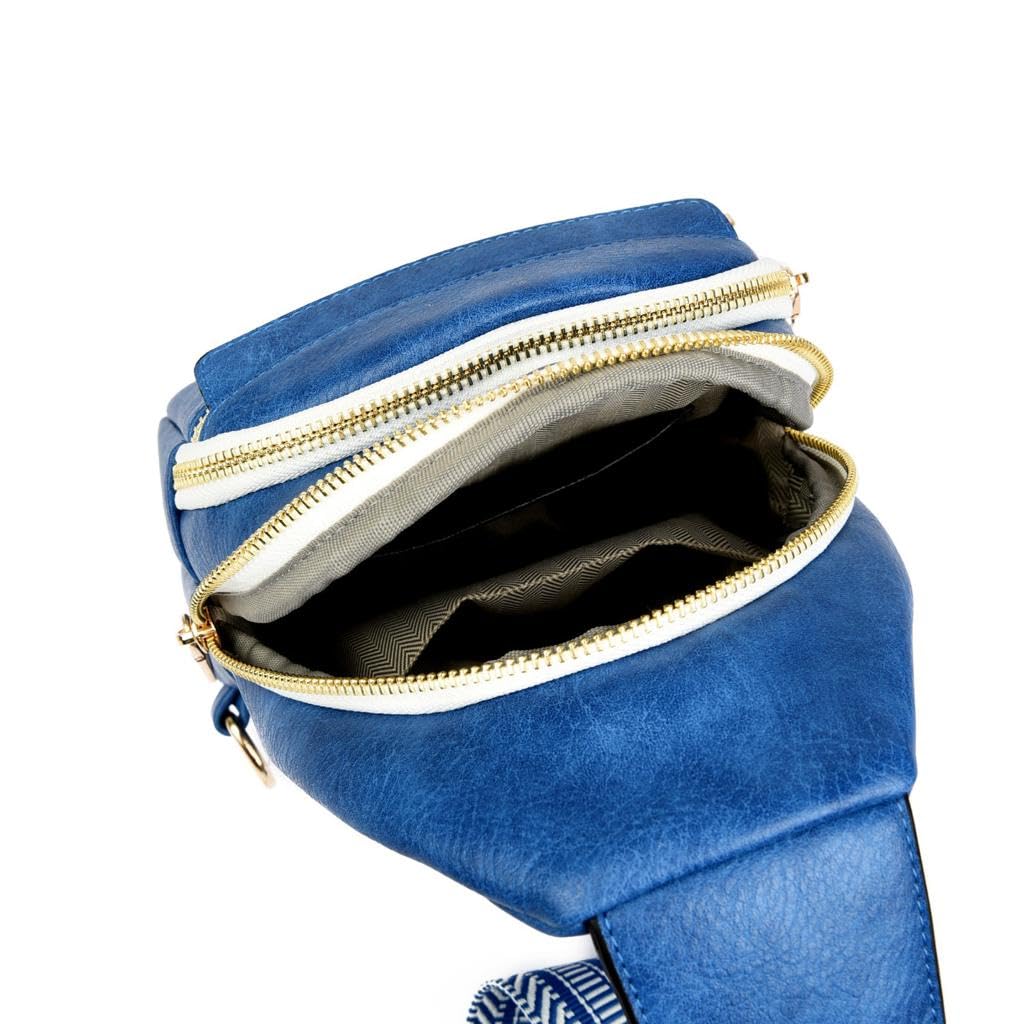 Marika Style Small Sling Bag for Women Leather Crossbody Bag for Travel (blue)