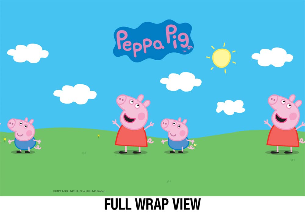 Peppa Pig OFFICIAL Peppa And George Sunny Day 18 oz Insulated Water Bottle, Leak Resistant, Vacuum Insulated Stainless Steel with 2-in-1 Loop Cap