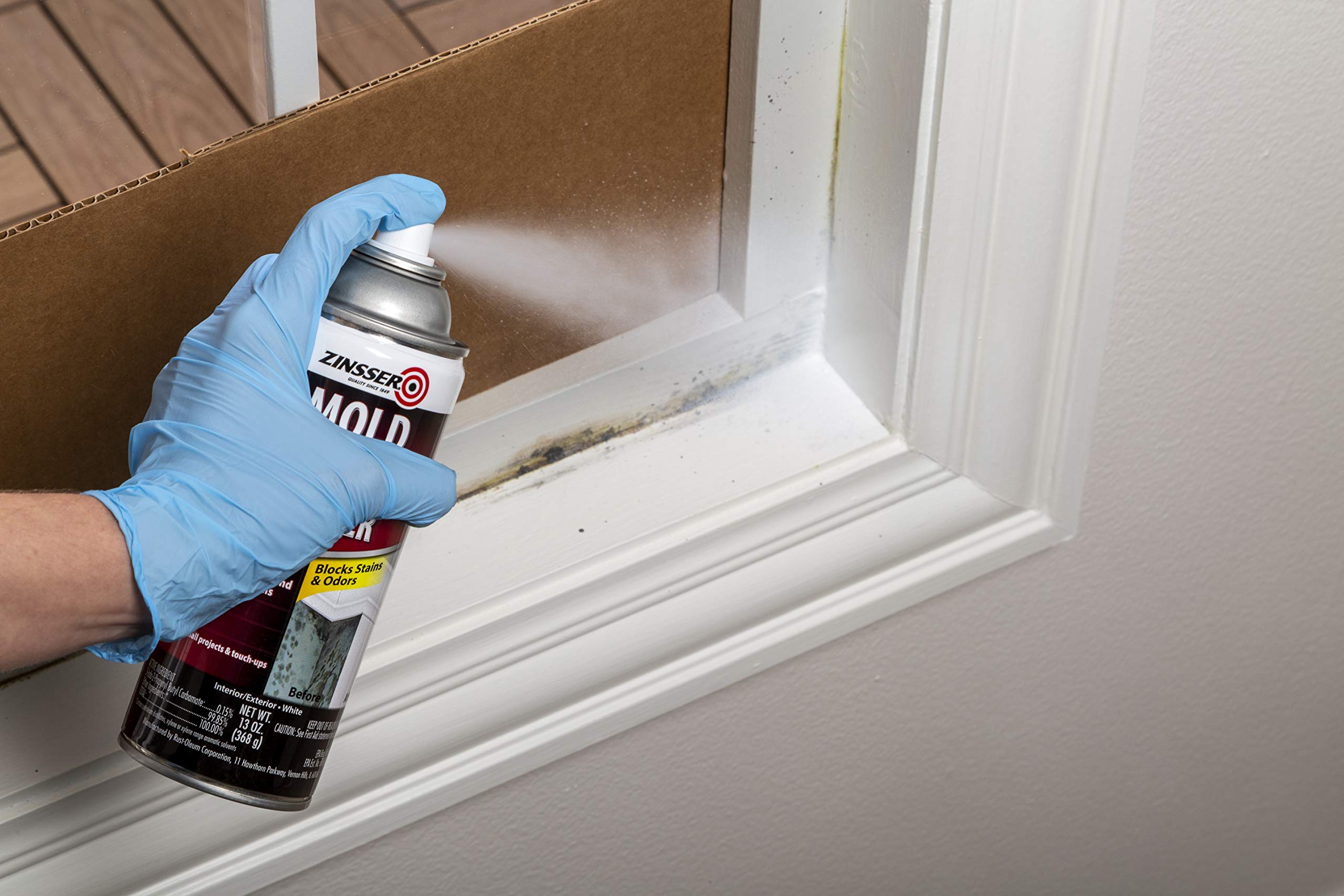 Rust-Oleum Zinsser 287512-6PK Mold Blocking Spray Primer, White, 13.00 Fl Oz (Pack of 6)
