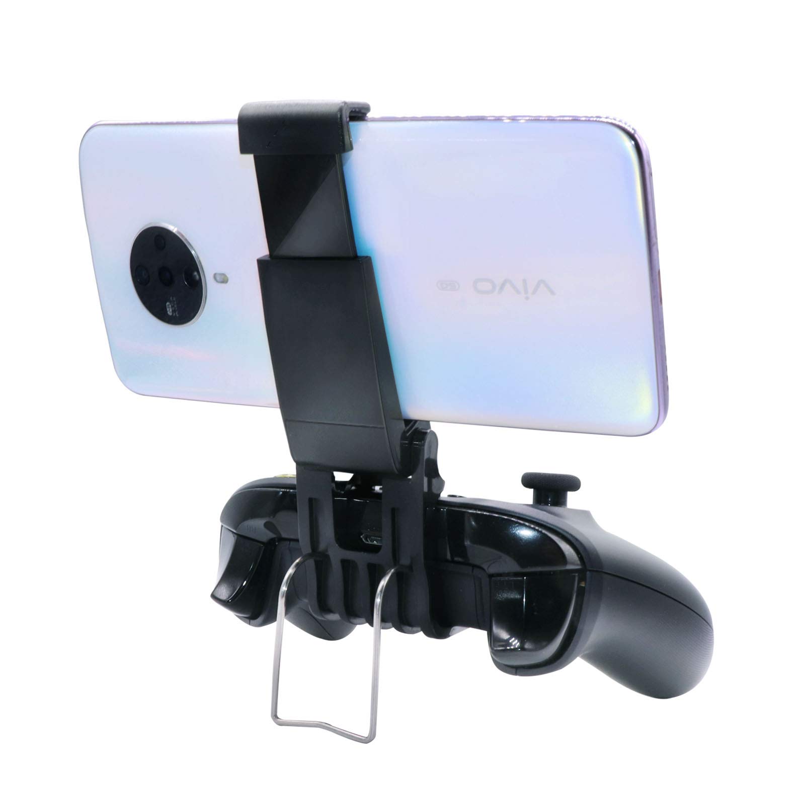 RALAN 2 Pack Foldable Mobile Phone Holder for Game Controller, Phone Clip Holder Game Clamp Mount Clamp for Xbox, Android, Cellphone Clamps Compatible with Xbox One/S (Black & White)