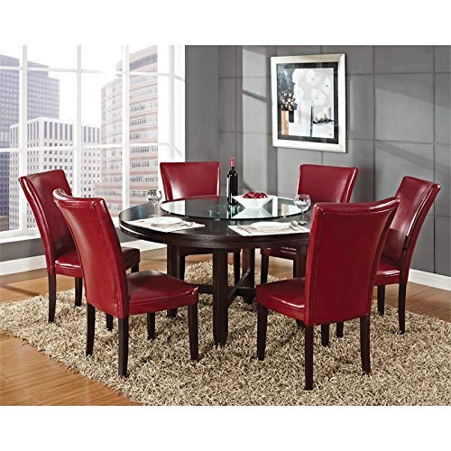 Pemberly Row Transitional Clear Tempered Glass 40-inch Lazy Susan