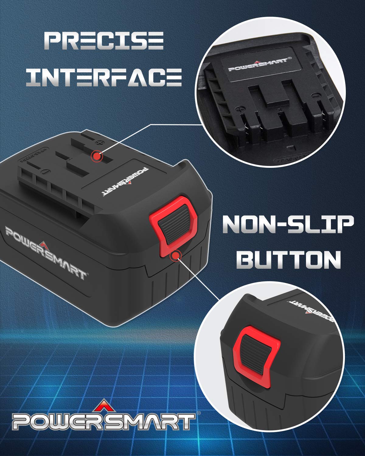 PowerSmart 20V 4.0Ah Lithium-Ion Battery, Replacement Battery
