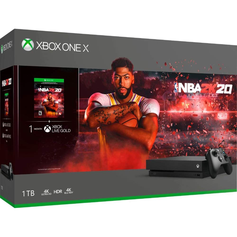 Microsoft CYV-00343 Xbox One X Bundle 1 TB Console with NBA 2K20 and Wireless Controller Bundle Xbox Live 3 Month Gold Membership and Xbox Wireless Controller White