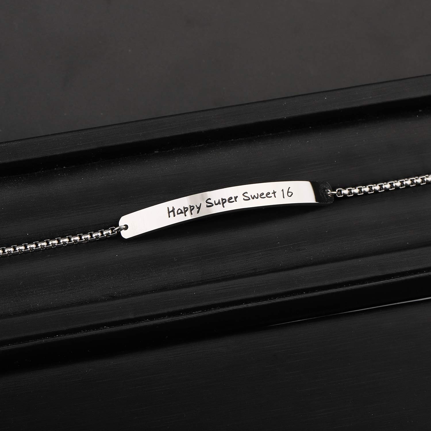 MYOSPARK Happy Super Sweet 16 Birthday Bracelet Gift For Daughter (16th Bracelet)