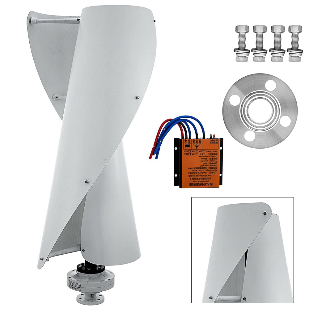 MANULOOT Vertical Wind Turbine Generator 400W Wind Generator, Tulip 12V Wind Generators for Home Use, Helix Maglev Axis Wind Turbine Generator with Charge Controller | US Stock