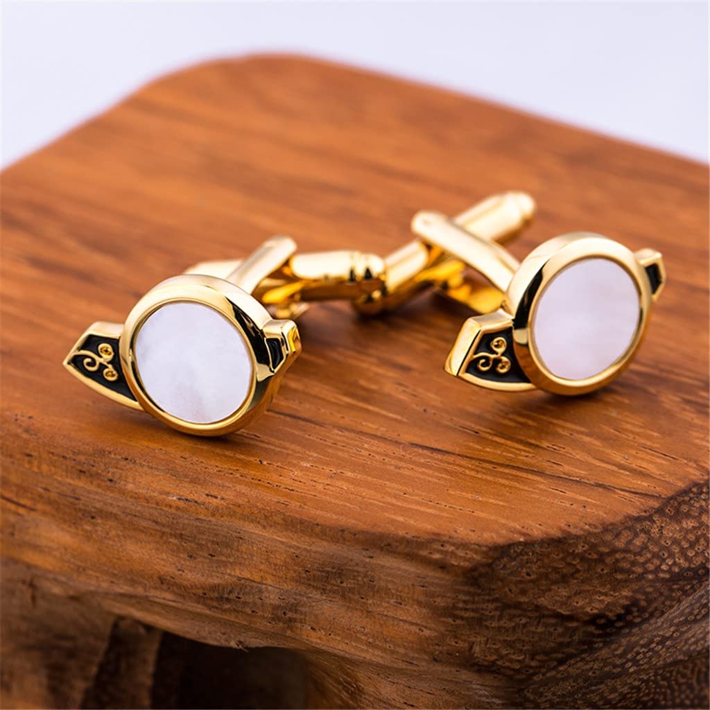 ZLXDP Shell Cuff Links Necktie Clip for Tie Pin for Mens Tie Bars Cufflinks Tie Clip Set Cufflinks Guests