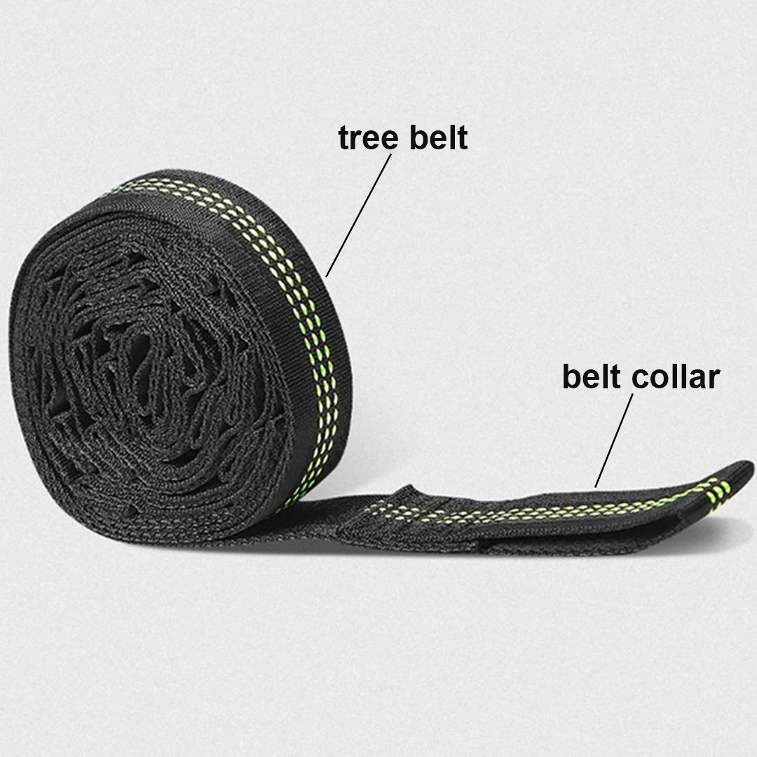 Outdoor Tree Hammock, Portable Nylon Parachute Cloth Camping Hammock Beach, Backyard, Garden, Hiking Hammock (with Two Tree Belts, Two Lock Buckles, Knot-Free Design)