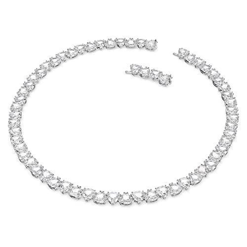 Swarovski Millenia necklace, Trilliant cut, White, Rhodium plated