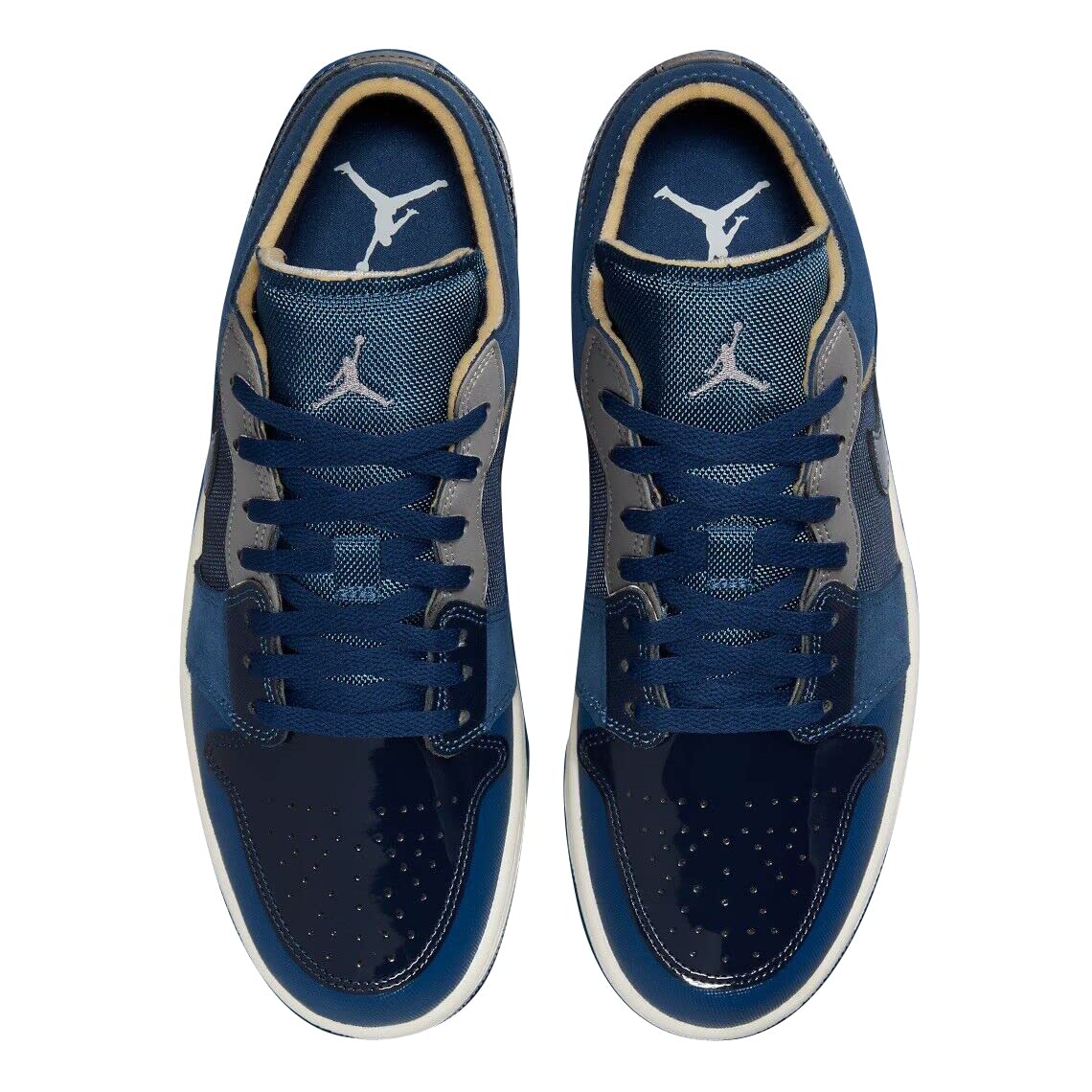 Nike Men's Air Jordan 1 Low Craft Shoes, Obsidian/French Blue/Sail/Ashe, 9