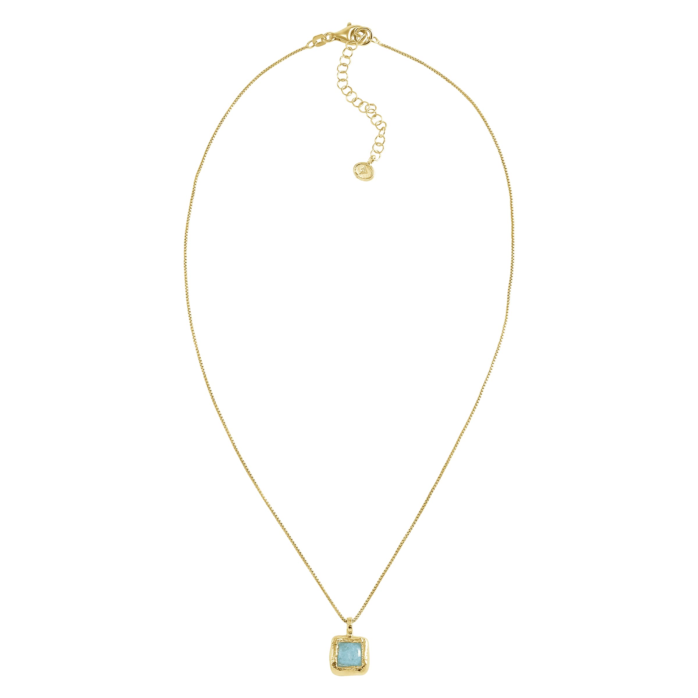 Silpada 'Mediterra' Natural Aquamarine Necklace in 14K Gold-Plated Sterling Silver, 16" + 2"
