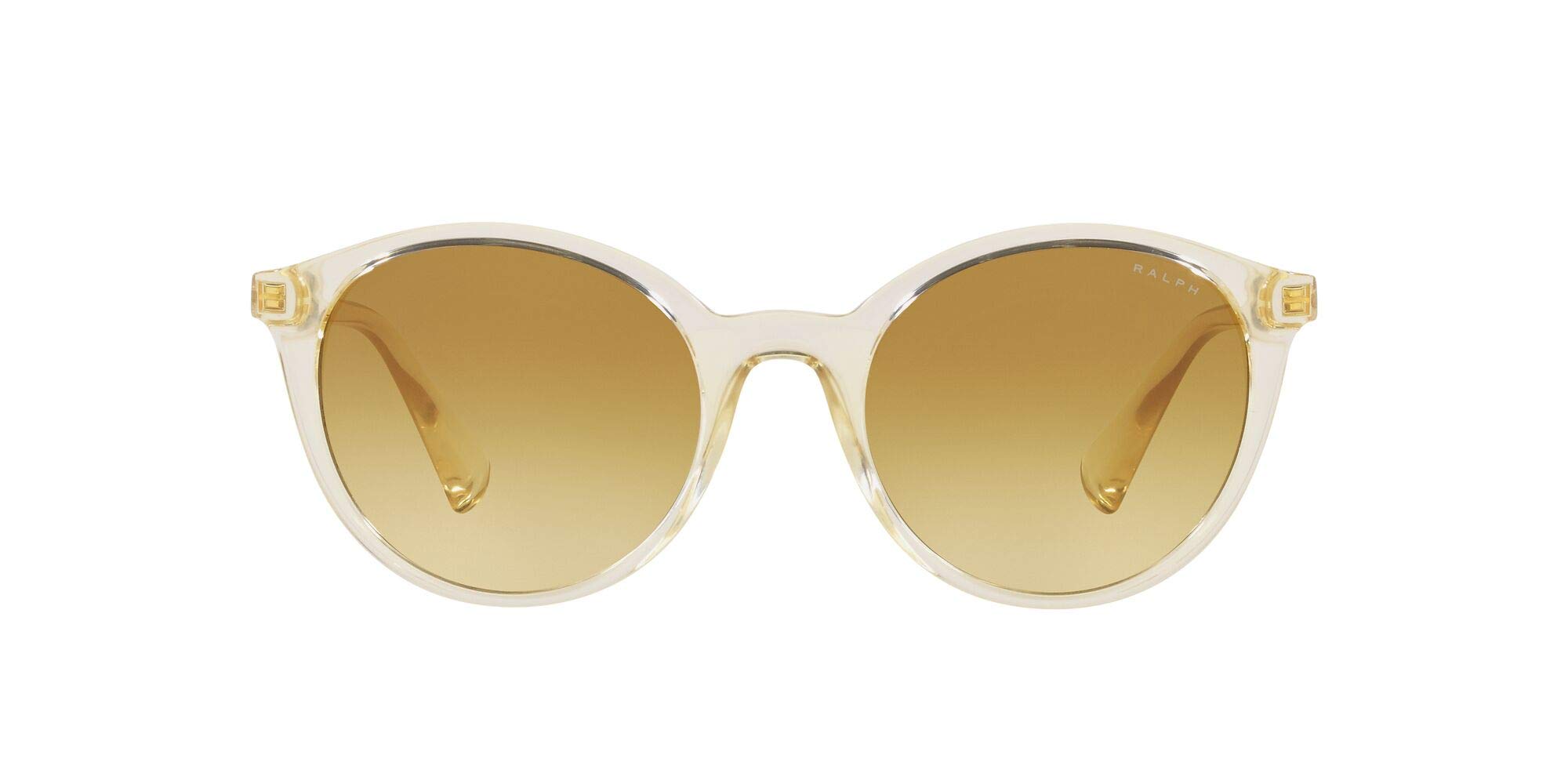 Ralph by Ralph Lauren Women's RA5273 Oval Sunglasses, Shiny Pinot Grigio/Gradient Amber, 53 mm